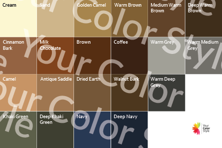 Bright Warm Medium Neutrals - Color Palette Print