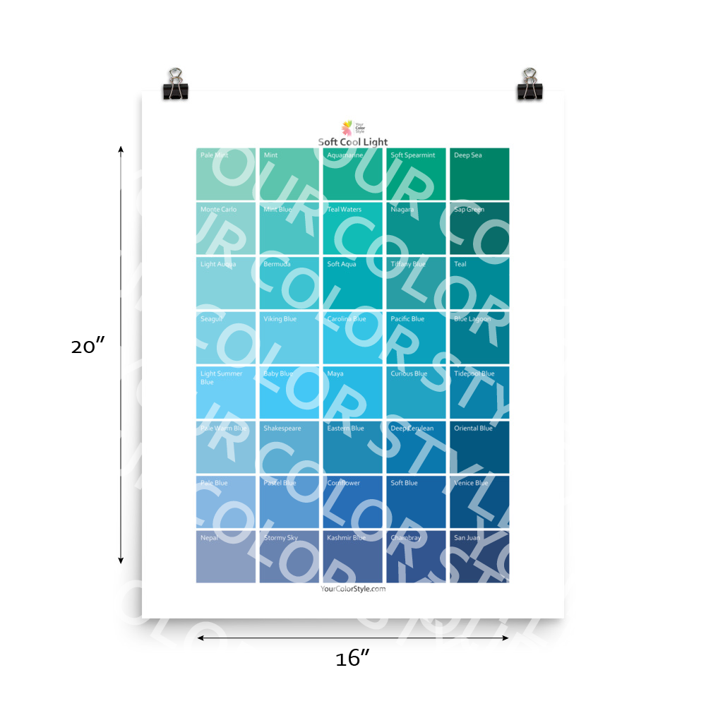 Soft Cool Light Color Palette - Green to Blue