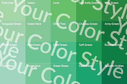 Soft Cool Light Greens - Color Palette Print